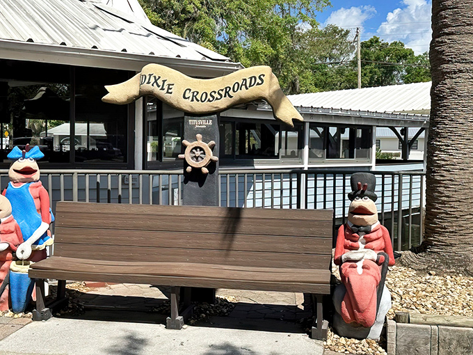 That wooden fish sign might as well say "Abandon diet, all ye who enter here" &ndash; a siren call to seafood lovers across Florida.