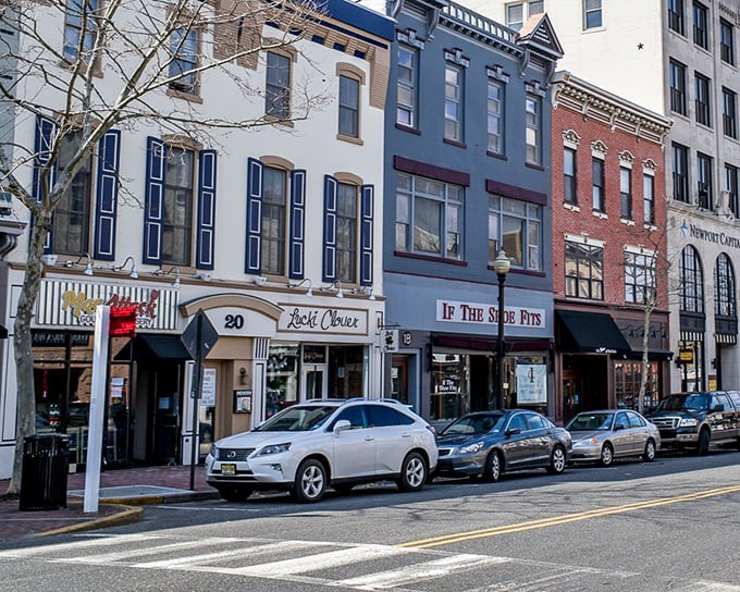 Historic storefronts along Broad Street showcase Red Bank's perfect blend of vintage charm and modern boutique shopping.