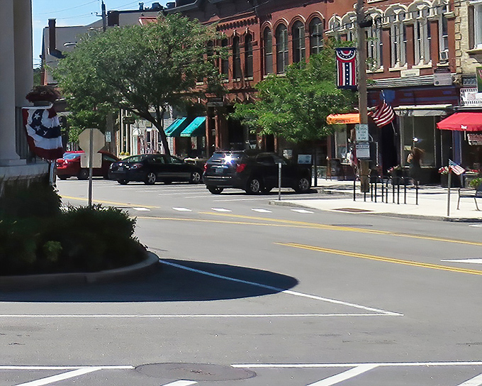 Downtown Exeter's historic storefronts look like they were plucked from a Norman Rockwell painting, complete with patriotic bunting that screams "America, but make it charming."