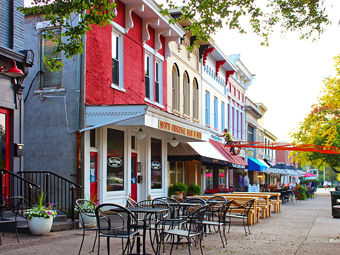 Broadway's colorful storefronts invite you to linger over coffee or browse boutiques. Small-town charm with big-city taste, minus the parking headaches.