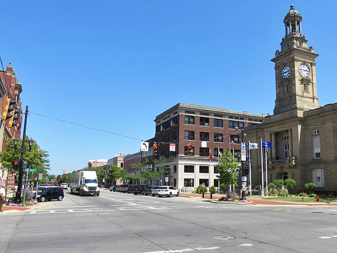 Norwalk's historic downtown showcases its iconic courthouse clock tower, standing sentinel over tree-lined streets where time seems to move at a more affordable pace.