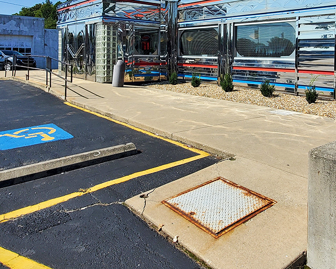 The gleaming chrome exterior of Diner 23 catches Ohio sunshine like a time-traveling spaceship that accidentally landed in Waverly with a cargo of perfect pancakes.