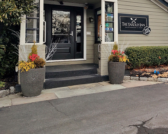 This charming cottage-style entrance whispers "come in for something special" louder than a carnival barker.