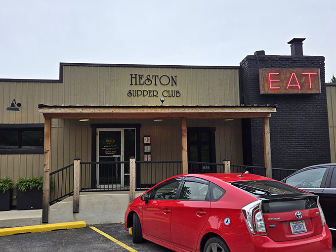 The iconic neon "EAT" sign at Heston Supper Club isn't just an instruction&mdash;it's a promise of Midwestern culinary bliss waiting inside.