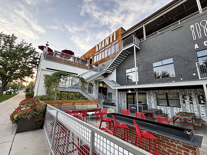 Avanti's multi-level industrial-chic exterior isn't just a pretty face&mdash;it's an architectural invitation to one of Denver's most innovative dining experiences.