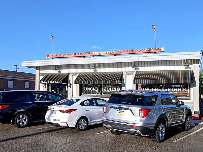 The unassuming exterior of Uncle John's Pancake House stands like a breakfast beacon on Central Avenue, promising culinary comfort to Toledo locals and hungry travelers alike.