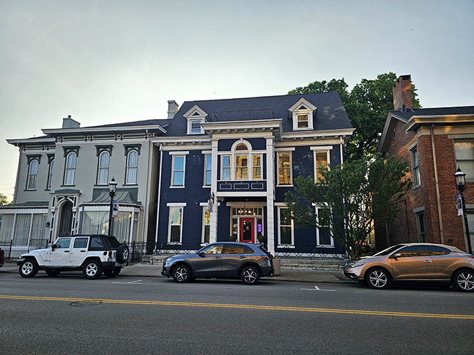 The stately navy blue exterior of The Swire Inn stands proudly on Middletown's Central Avenue, promising culinary adventures behind its historic fa&ccedil;ade.