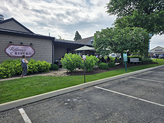 Rebecca's Bistro welcomes you with rustic charm and a splash of springtime color. The converted 1895 home promises culinary surprises behind that unassuming facade.