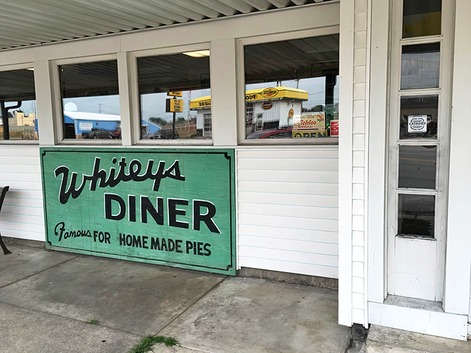 The mint-green sign proudly announces Whitey's specialty: homemade pies. But trust me, that's just the beginning of this culinary treasure hunt.
