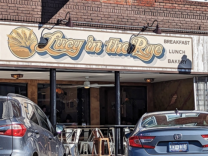 The storefront beckons like a literary wink &ndash; Lucy in the Rye's golden wheat logo promising carb-laden poetry for your taste buds.