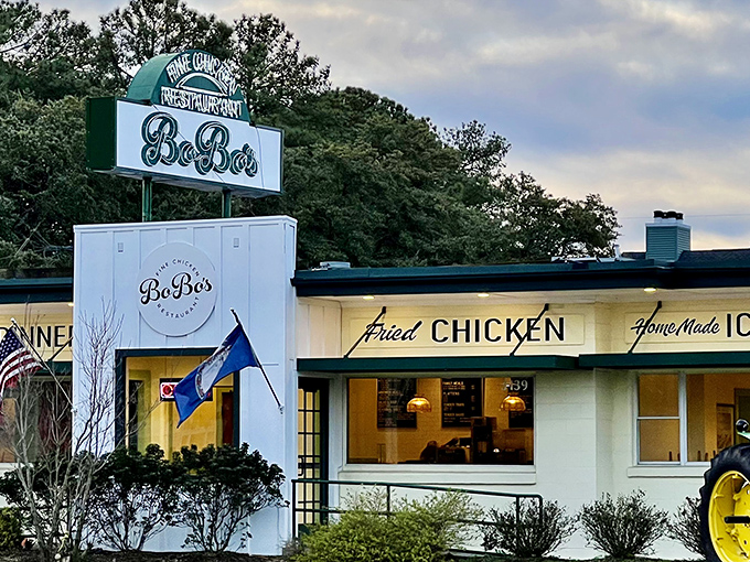 BoBo's roadside charm beckons hungry travelers with its vintage signage and simple declaration: "Fried Chicken" &ndash; two words that have launched a thousand road trips.