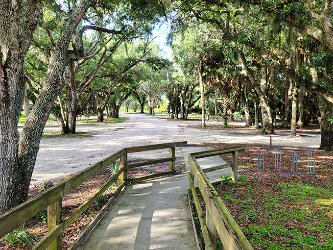 Oak-lined pathways invite exploration like nature's secret corridors. The dappled sunlight creates a cathedral-like atmosphere that makes even atheists whisper their conversations.