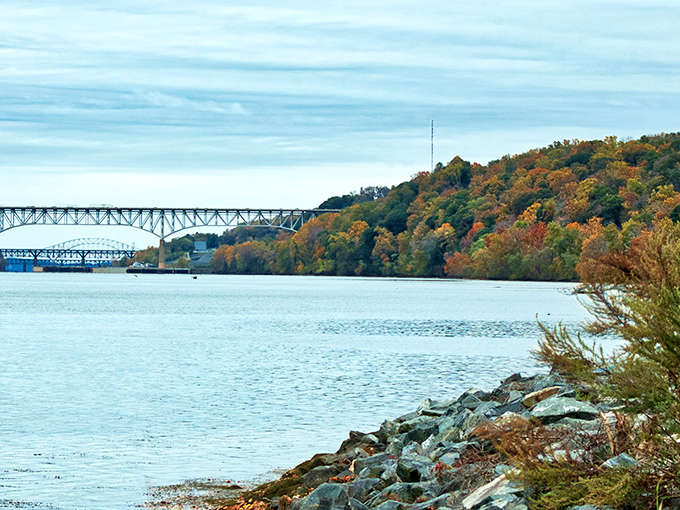 The Susquehanna River meets autumn's palette in a scene that would make Bob Ross reach for his happy little trees. Nature's masterpiece awaits.