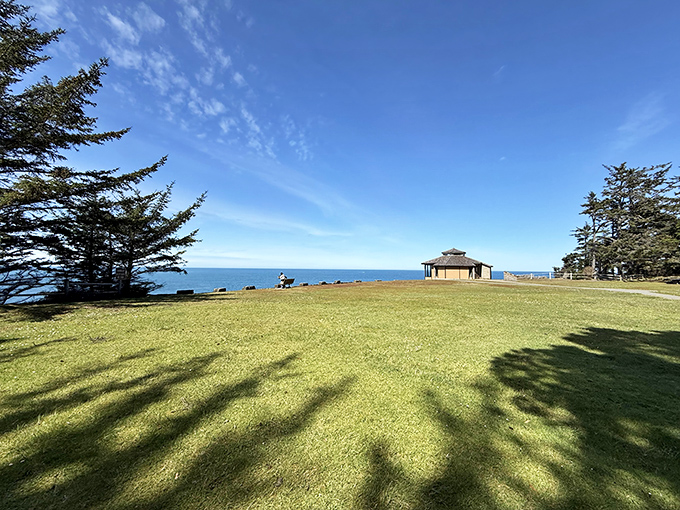 A peaceful view unfolds, where vibrant trees and blossoms create a tranquil oasis that feels like nature&rsquo;s perfect escape.