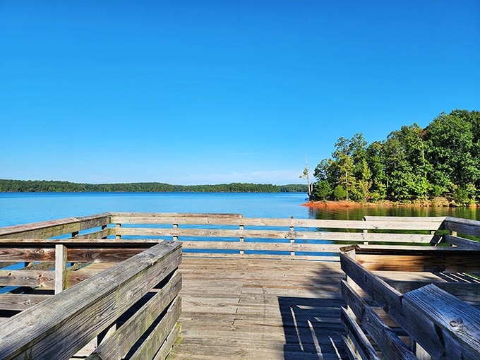Nature's view spreads autumn colors like a painter's palette at Calhoun Falls State Park.