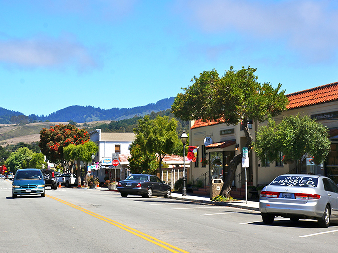 Main Street magic: Half Moon Bay's downtown corridor offers that perfect blend of small-town charm and coastal sophistication, with the mountains creating a stunning backdrop.