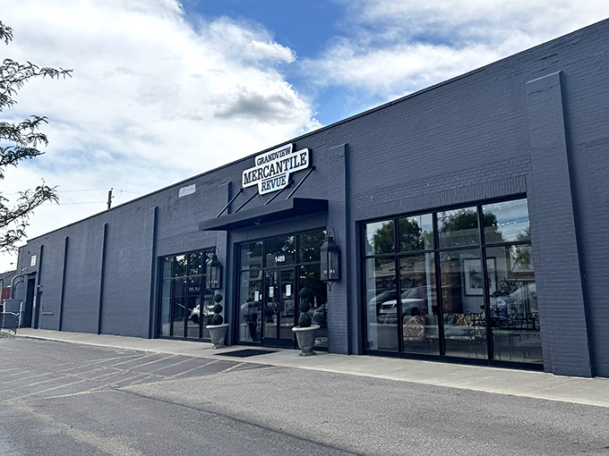 Another angle of this unassuming building reveals little of the wonderland within. It's like the wardrobe to Narnia, except with more chandeliers and fewer talking lions.