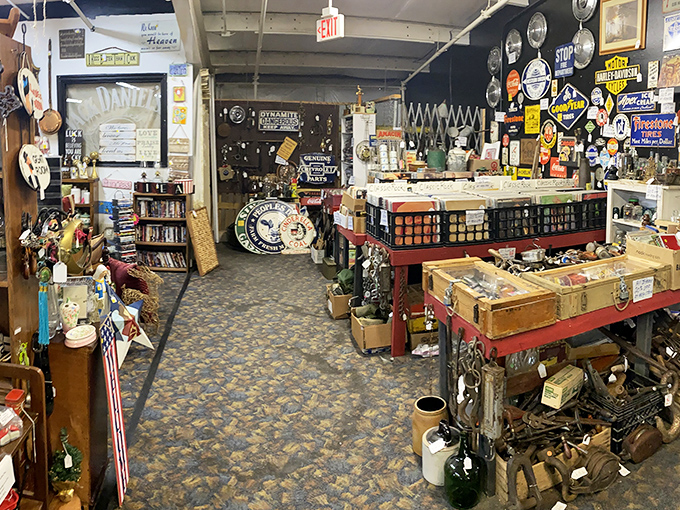 Inside this vendor's booth, nostalgia isn't just for sale&mdash;it's practically spilling off the shelves. Jack Daniel's memorabilia meets vintage Americana in a collector's fever dream.