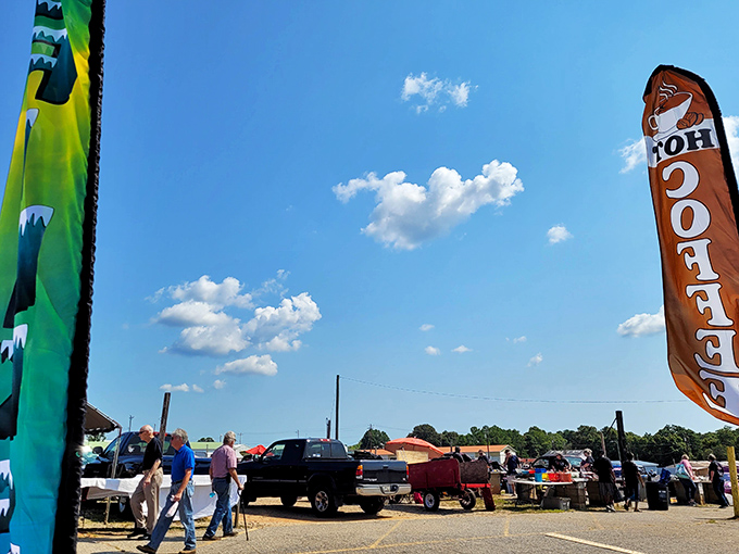 Welcome to treasure hunter paradise! The Anderson Jockey Lot's colorful entrance banners flutter in the South Carolina breeze, beckoning bargain seekers from miles around.