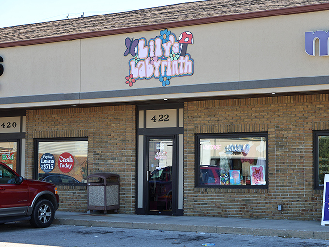 The unassuming storefront of Lily's Labyrinth belies the technicolor wonderland within. Like finding Narnia in a strip mall!