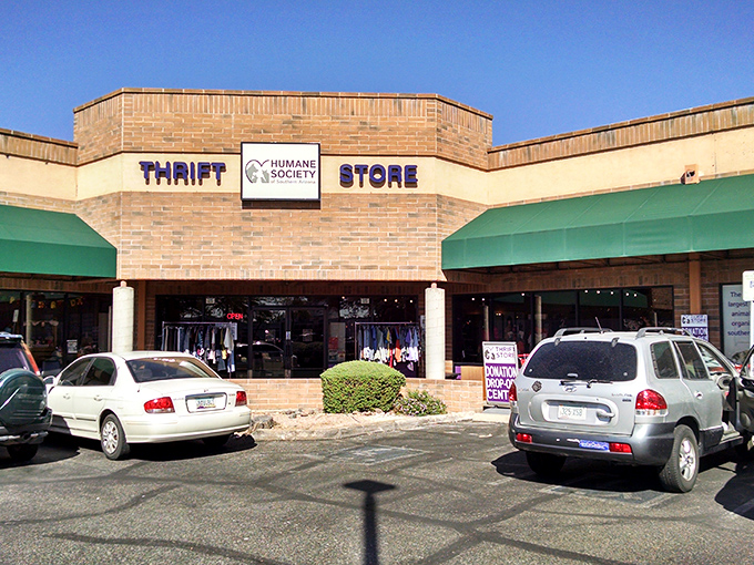 The unassuming exterior of treasure-hunting paradise. Behind these brick walls and green awnings, bargain magic awaits the patient explorer.