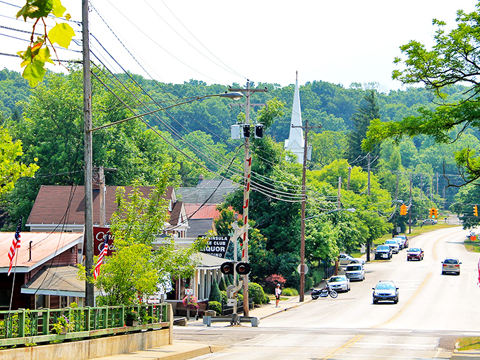 Main Street Peninsula looks like a Norman Rockwell painting come to life, where church steeples peek through lush greenery and time slows to a perfect small-town pace.