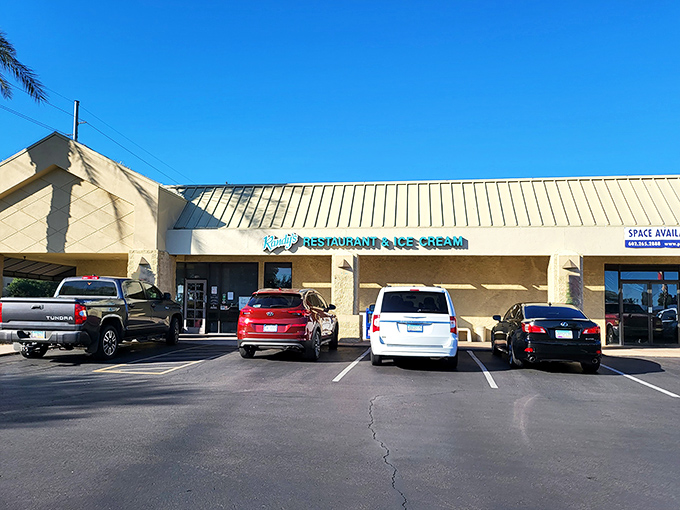 Strip mall on the outside, time machine on the inside. Randy's exterior may be modest, but those packed parking spaces tell the real story.