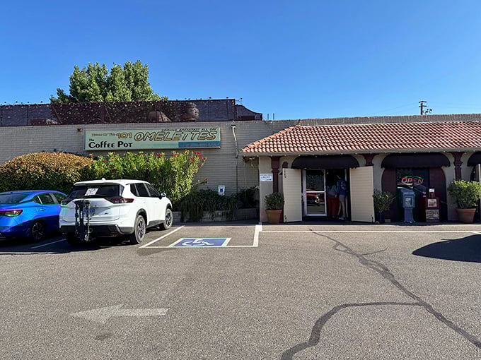 Humble on the outside, magical on the inside. The Coffee Pot's unassuming exterior belies the breakfast wonderland that has fueled Sedona adventures for generations.