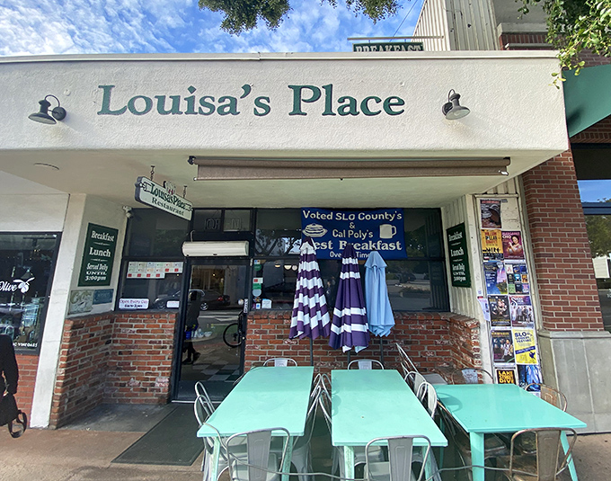 The mint-green tables outside Louisa's Place aren't just furniture&mdash;they're front-row seats to San Luis Obispo's breakfast theater, where the show always gets a standing ovation.
