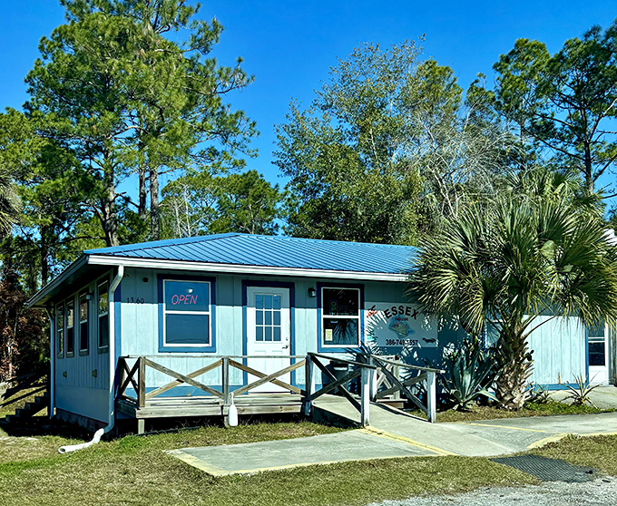 The unassuming blue exterior of Essex Seafood House hides culinary treasures within&mdash;proof that in Florida, seafood paradise doesn't always wear fancy clothes.