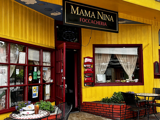 That cheerful yellow facade practically shouts "Come in and eat!" &ndash; Italian hospitality begins before you even cross the threshold.
