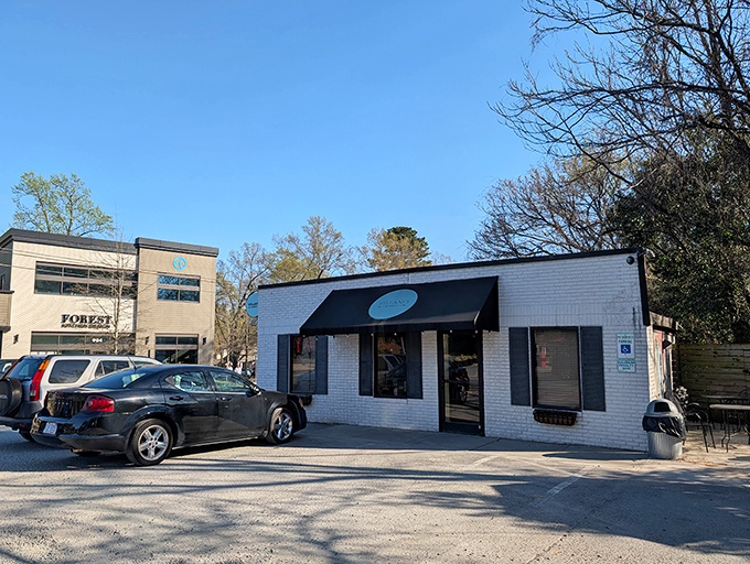 Bathed in daylight, this unassuming storefront transforms into a bakery wonderland that would make even the most dedicated carb-avoider reconsider their life choices.