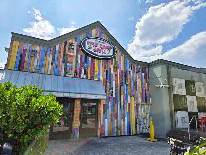 This rainbow-wrapped exterior is what happens when a tackle box and a beach shack fall madly in love.