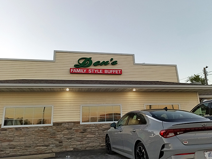 The yellow beacon of culinary comfort beckons from the roadside, promising home-cooked treasures within its unassuming walls.