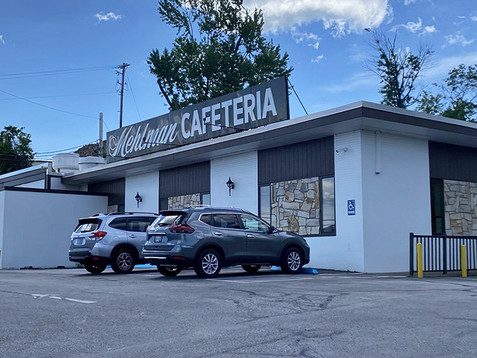 The unassuming exterior of Mehlman's Cafeteria proves once again that culinary greatness often hides behind the most modest facades. No neon needed when the food speaks this loudly.