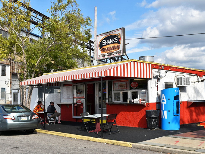 The red and white awning isn't just decoration&mdash;it's a beacon of hope for the cheesesteak-deprived masses of Philadelphia's waterfront.