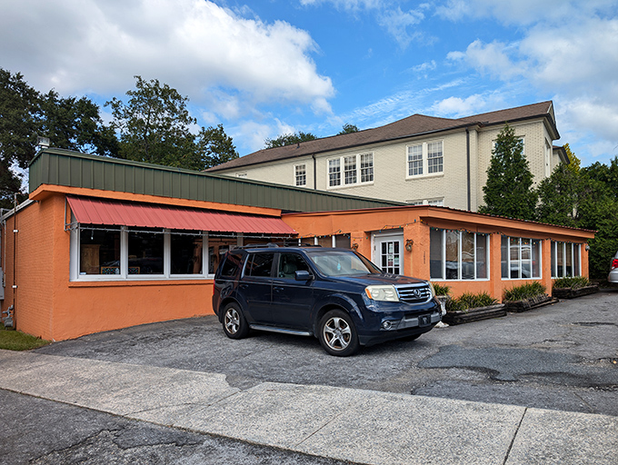 The unassuming orange exterior of Mediterranean Tea Room stands like a culinary lighthouse in Columbia, promising authentic flavors behind its modest fa&ccedil;ade.