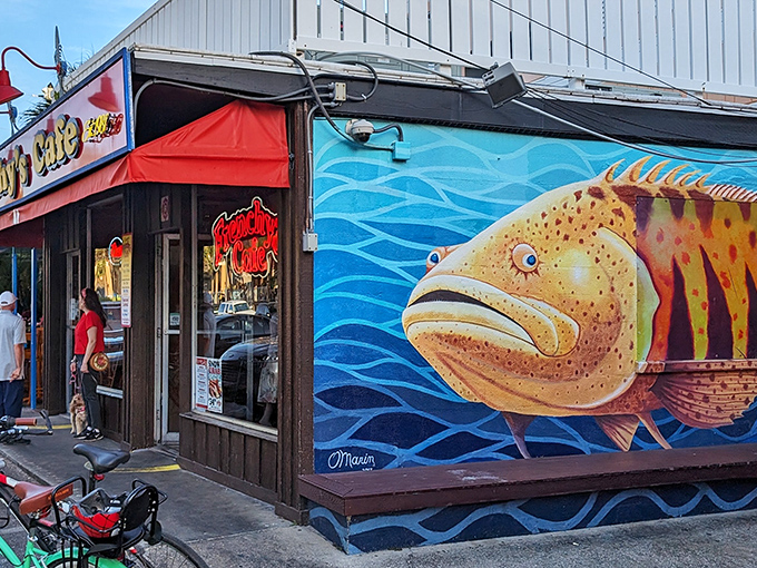 That giant grouper mural isn't just art &ndash; it's a promise of what's waiting inside this beach treasure.