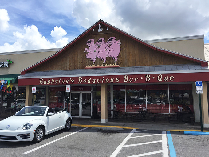 Strip mall exterior, barbecue royalty interior. Like finding a Michelin-starred restaurant in your neighbor's garage, Bubbalou's modest fa&ccedil;ade hides Orlando's worst-kept secret.