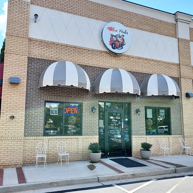 Hot Rod's brick exterior with its classic striped awnings isn't trying to be fancy&mdash;it's too busy being exactly what a great American diner should be.