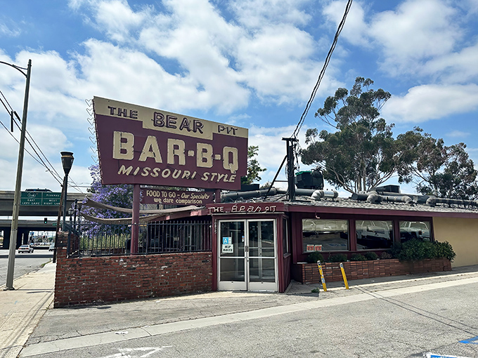 That iconic maroon sign has been beckoning hungry travelers on Sepulveda Boulevard for decades. Missouri-style BBQ in the heart of the Valley? Yes, please!