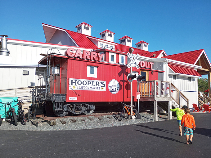 The iconic red caboose at Hooper's isn't just for show&mdash;it's a fully functioning carry-out market. Railroad history meets seafood heaven in one perfect Ocean City landmark.