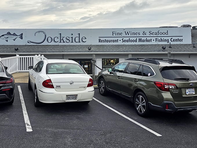 The unassuming exterior of Dockside belies the seafood treasures within – like finding a pearl in an ordinary-looking oyster.