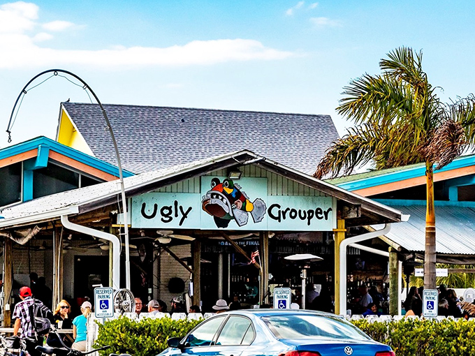 The Ugly Grouper's cheerful exterior promises what Florida does best&mdash;casual coastal charm with a side of self-deprecating humor. Who knew "ugly" could look so inviting?