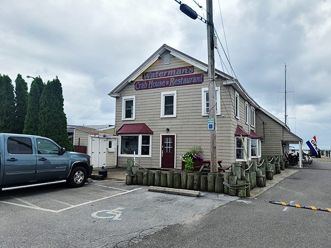The unassuming exterior of Waterman's Crab House stands like a sentry guarding Rock Hall's seafood secrets. Maryland's culinary treasures often hide in plain sight.
