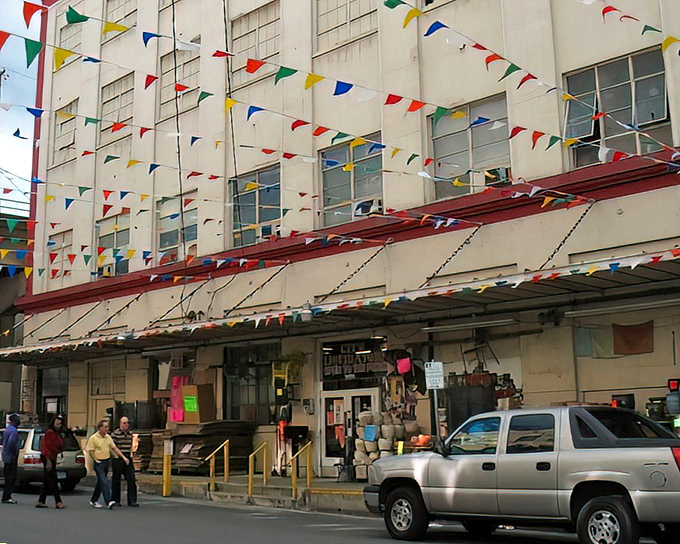 Those cheerful pennant flags aren't just decoration &ndash; they're your first clue that retail magic awaits inside.