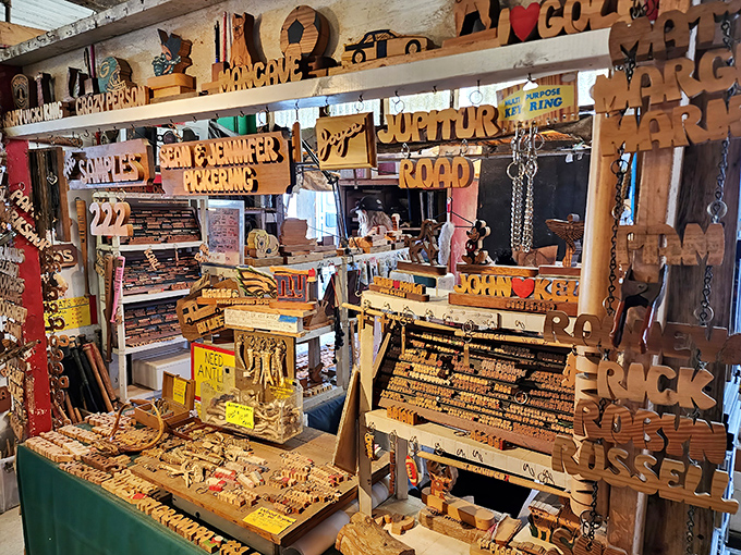 Treasure hunter's paradise! This collectibles booth showcases everything from vintage figurines to jewelry, where one person's forgotten knickknack becomes another's prized possession.