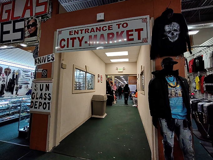 Where treasure hunting meets climate control &ndash; those glass doors promise air-conditioned adventures ahead.