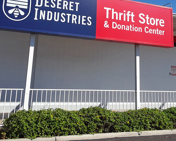 Another view of the welcoming storefront where thrifting adventures begin. One person's donations become another's affordable finds in this community hub.
