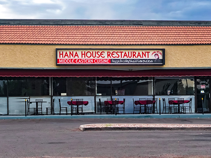 As evening approaches, Hana's House glows like a beacon for flavor-seekers, its red-topped tables waiting patiently for the dinner rush to begin.